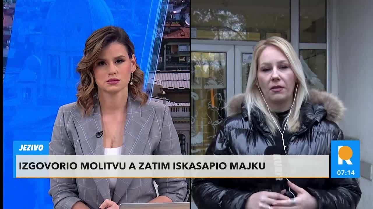 Kurir televizija ispred zgrade u Novom Sadu gde je mladić (20) hladnokrvno ubio majku (48 ...