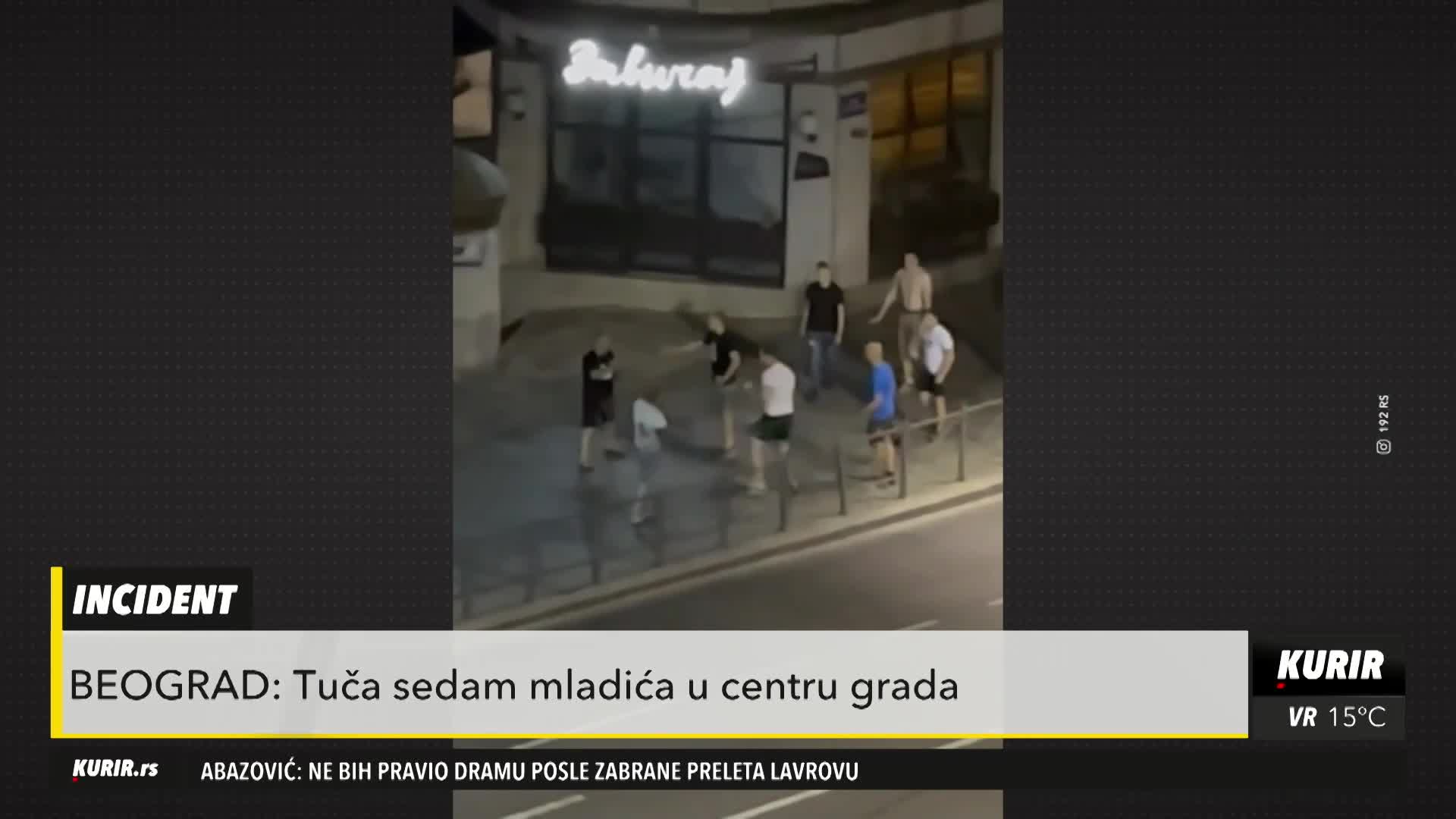 TUČA SEDMORICE MLADIĆA U CENTRU BEOGRADA Sevale pesnice u Bulevaru despota Stefana | Adriamedia TV